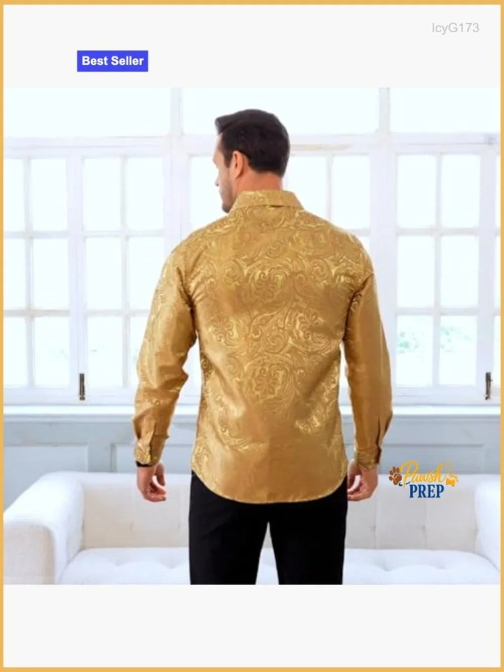 Shirts | Mens Western Paisley Silk Button Down Dress Shirt Long Sleeve ...